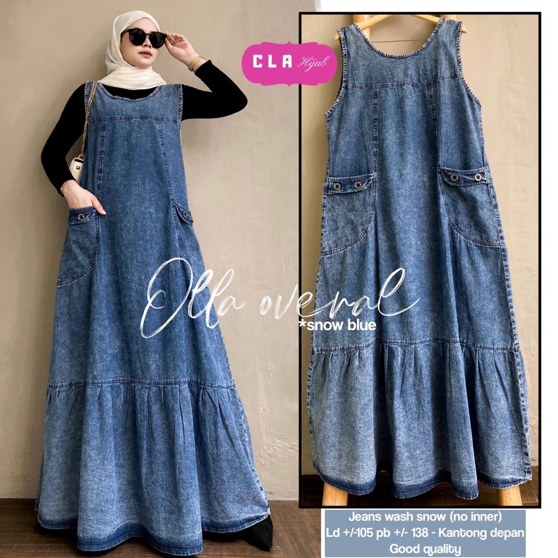Jual Olla Viska Overall Overal Rok Jin Jins Jeans Baju kodok Denim ...