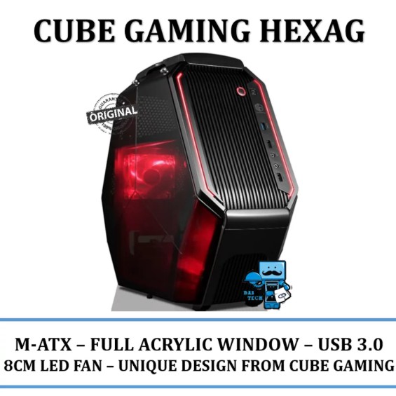 Jual Casing PC CPU CUBE GAMING HEXAG - Unique Design - MATX - Acrylic ...
