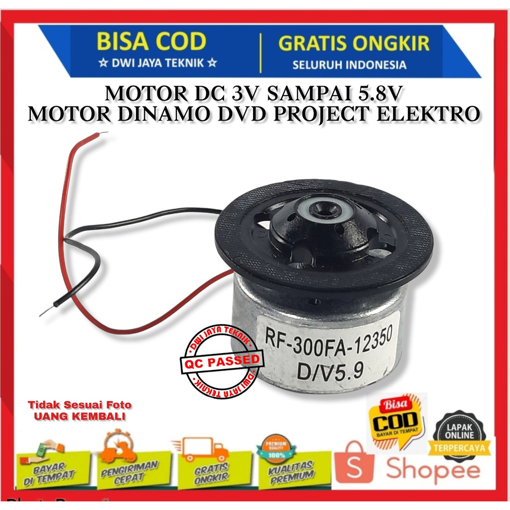 Jual MOTOR DC 3V SAMPAI 5.8V MOTOR DINAMO DVD PROJECT ELEKTRO | Shopee Indonesia