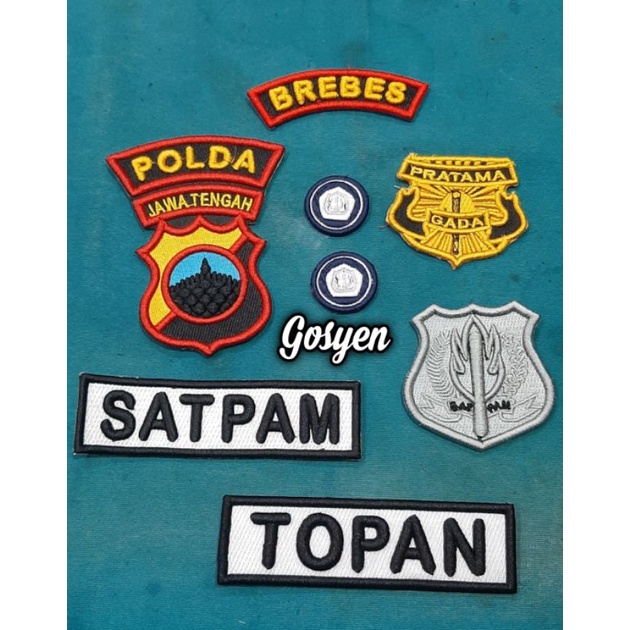 Jual emblem satpam/logo bordir satpam/bet timbul satpam/emblem timbul ...