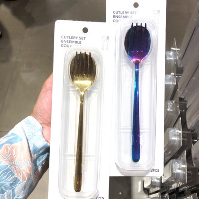 Jual CUTLERY SET MINISO SENDOK GARPU SPOON FORK | Shopee Indonesia