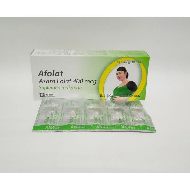 Jual Afolat 400mg 1strep/asam folat/vitamin kesuburan | Shopee Indonesia