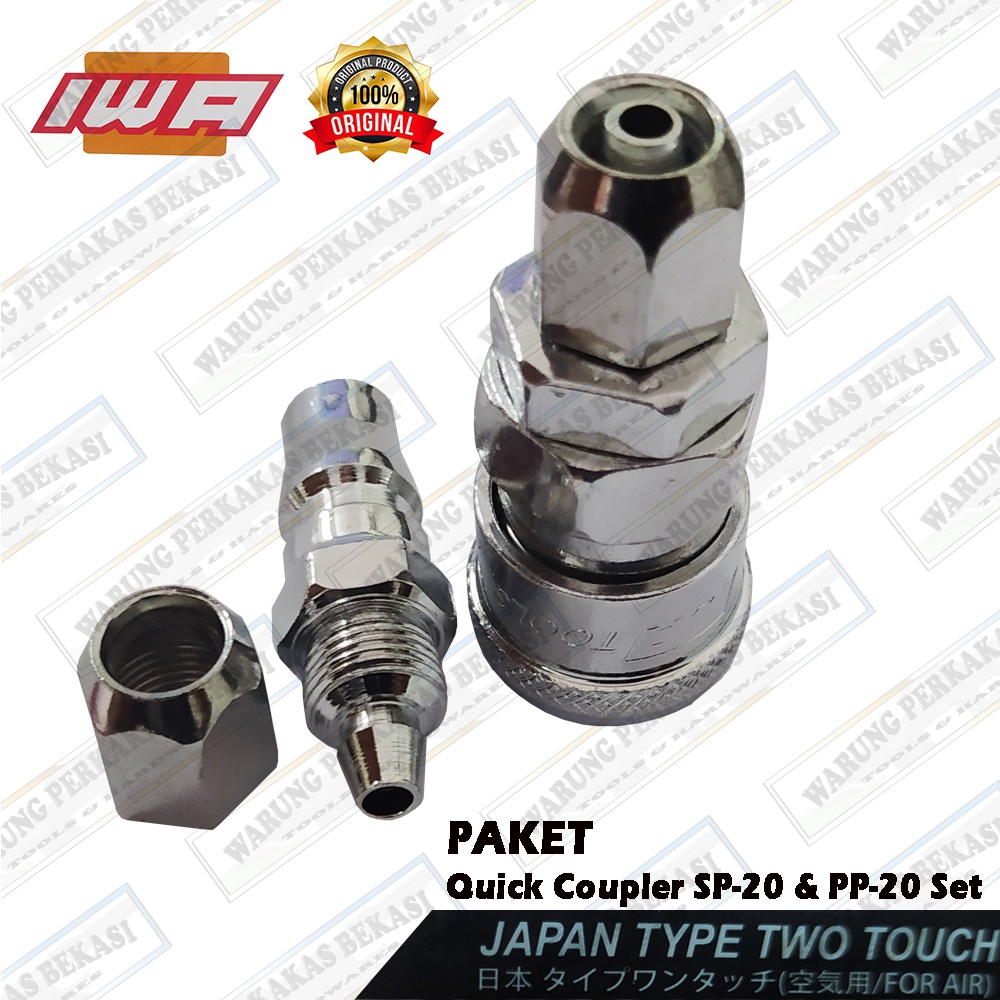Jual IWA SP-20 PP-20 Quick Coupler Nepel Sambungan Selang 5x8mm Angin ...
