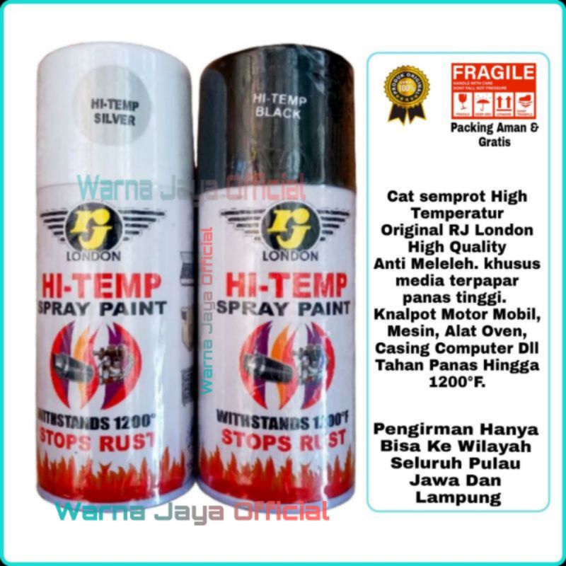Jual Cat Semprot Pilok Pilox Pylox Piloc Tahan Anti Panas RJ Hi-Temp Knalpot Mesin Black Silver ...