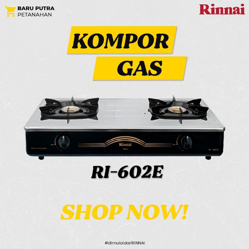 Jual KOMPOR GAS RINNAI RI-602E (2 TUNGKU) (GARANSI RESMI) | Shopee Indonesia