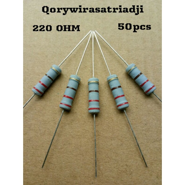 Jual Resistor 220 Ohm 2watt Resistor 220 Ohm 2 Watt 50pcs | Shopee Indonesia