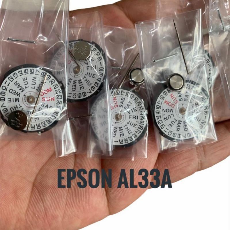 Jual mesin jam tangan epson AL33 tanggal hari samping | Shopee Indonesia