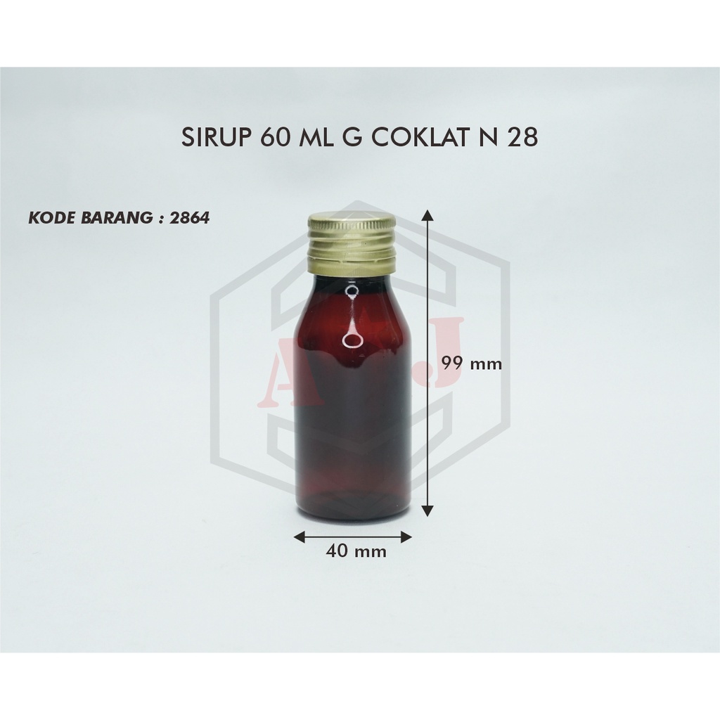 Jual Botol Sirup 60 ml Plastik Amber/Botol Obat Liquid/Botol Plastik ...
