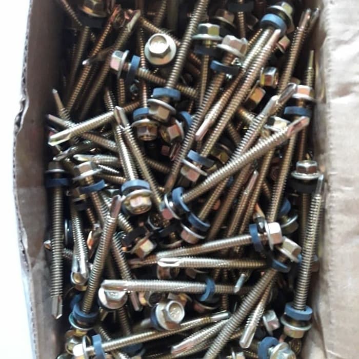 Jual Skrup Sekrup Baut Baja Ringan Atap Plafon Roofing 12x60 6cm per ...