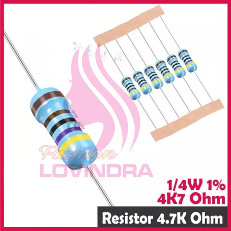 Jual Resistor 4.700 Ohm 4K7 4.7K 1/4W 1% Metal Film Resistor 4.700Ohm ...
