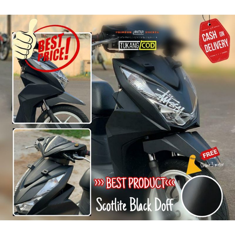 Jual Stiker skotlet hitam doff scotlite motor scotlet hitam doff merk ...
