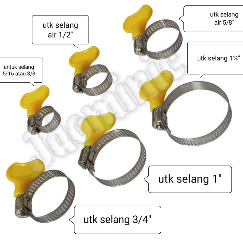 Jual klem selang air putaran kupu kupu gampang easy kuping pipa water ...