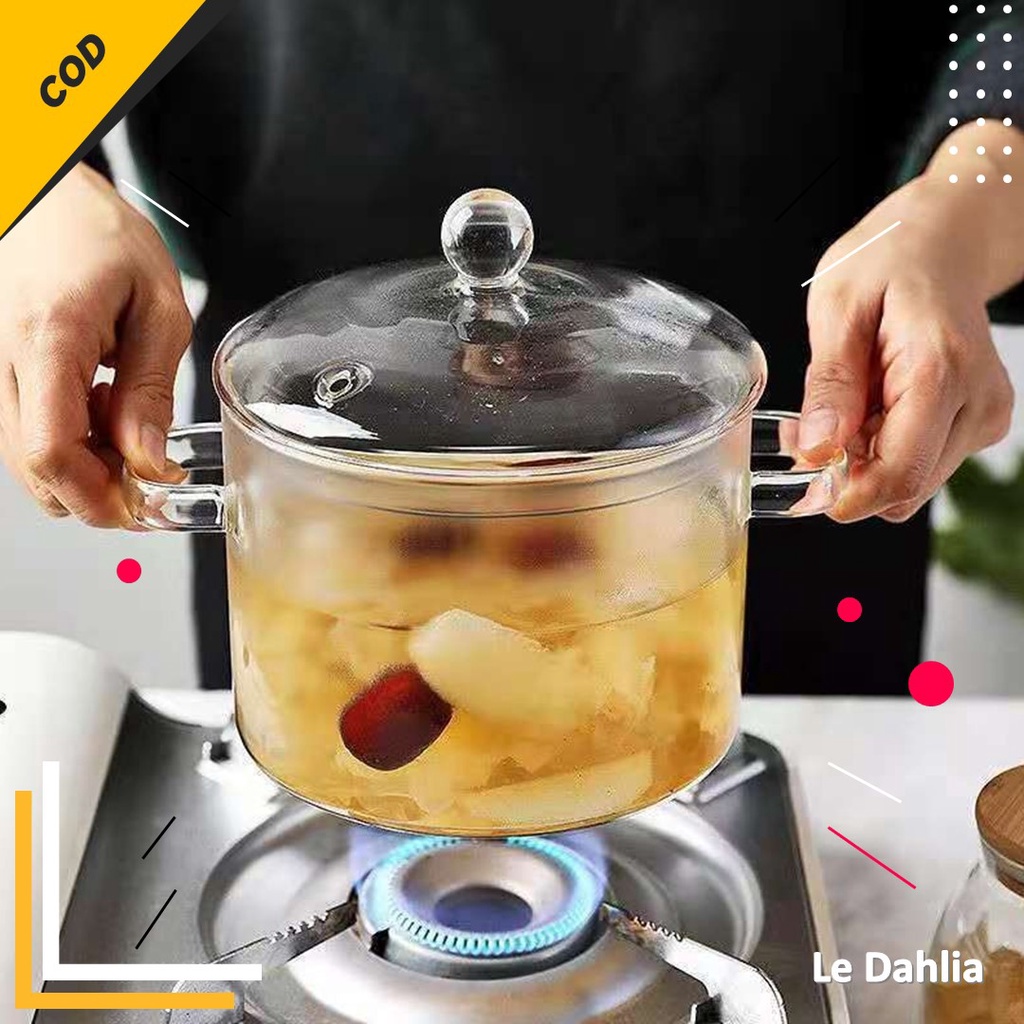 Jual Panci Masak Kaca Tahan Panas dan Api Borosilicate Glass Cooking ...