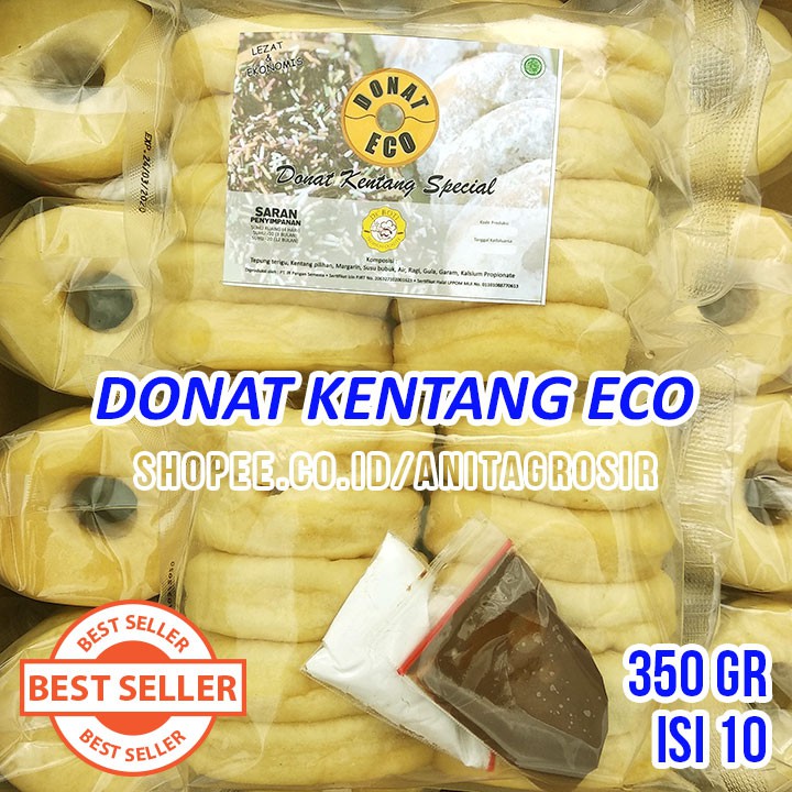 Donat Kentang ECO Special De Roti Isi 10 Pcs 350gr + Gula Halus ...