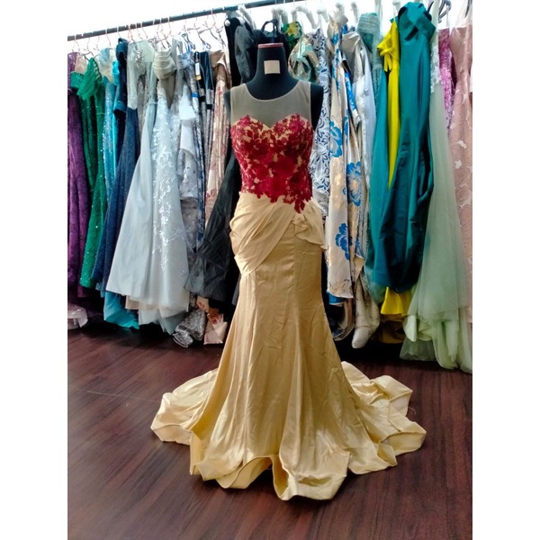 Jual gaun pesta mermaid warna gold | Shopee Indonesia