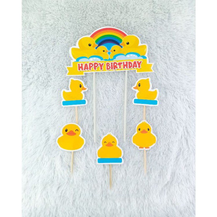 Jual topper cake/ seri topper banner/ hiasan kue BEBEK/hiasan kue DUCK ...