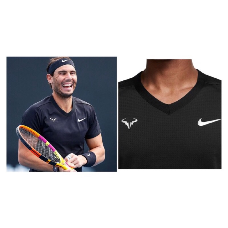 Jual Baju Tennis Nike Court Adv Dri fit Black Rafa Nadal Match Original ...