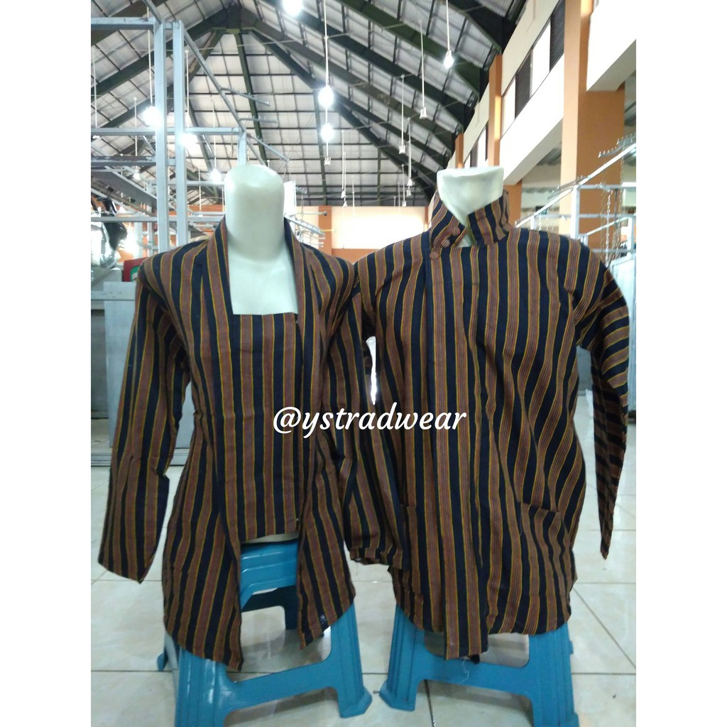 Jual [ Luriklarik ] Couple Sarimbit Sepasang Baju Adat Sorjan+Kebaya Lurik Dewasa Tradisional ...