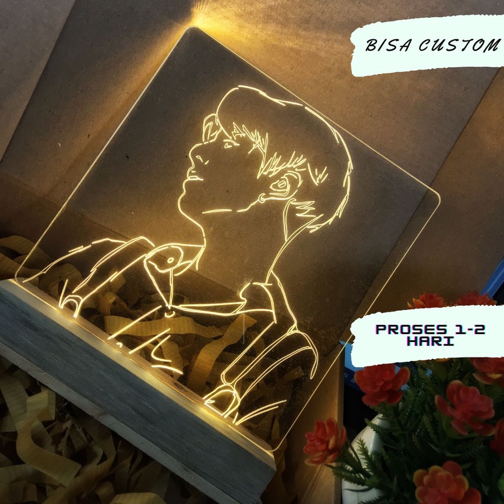 Jual LAMPU LED ACRYLIC JUNGKOOK BTS LAMPU TIDUR/ KADO BTS/ MOOD LIGHT ...