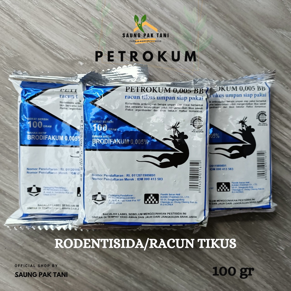 Jual Racun Tikus Petrokum 100gr 0,005 BB Rodentisida Obat Tikus Mati ...