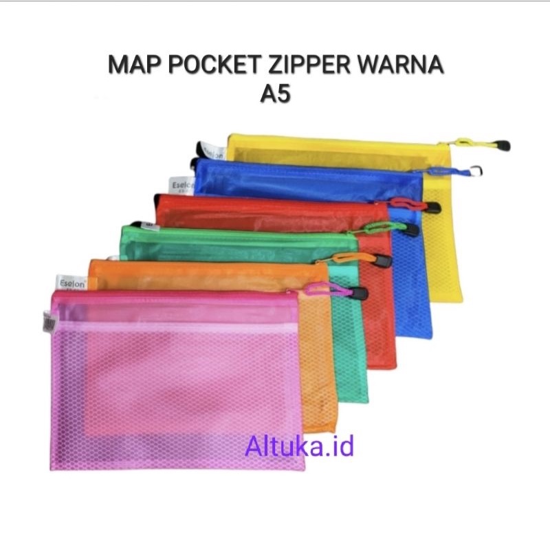 Jual Map Plastik Pocket File Zipper Ukuran A5 WARNA | Shopee Indonesia