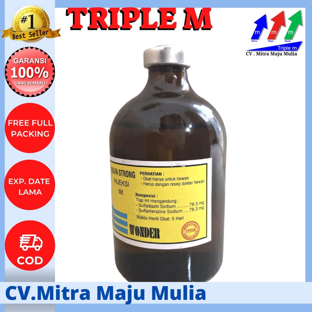 Jual SULFA STRONG100 ml WONDER TRIPLE M - Sulfastrong Obat Diare Hewan ...