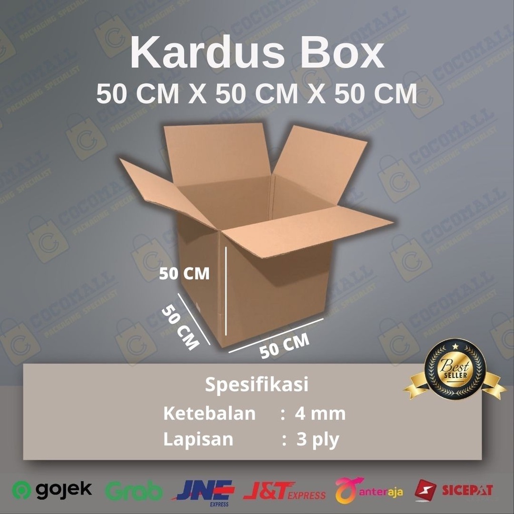 Jual Kardus Karton Box Besar 50x50x50 CM Kotak Dus Pindahan Tebal Polos ...