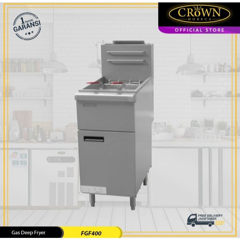 Jual CROWN HORECA FGF400 Gas Deep Fryer 1 Tank 2 Basket 20 Liter ...