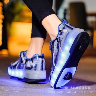 Jual Sepatu Roda 2 Heelys Helis Lampu LED Menyala Charge 2020 universal ...