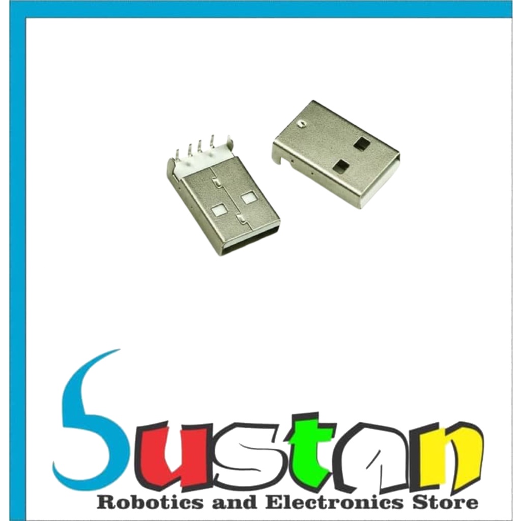 Jual USB MALE A PLUG 90 DEGREE PIN DATA CABLE HEAD CONNECTOR SMD L ...