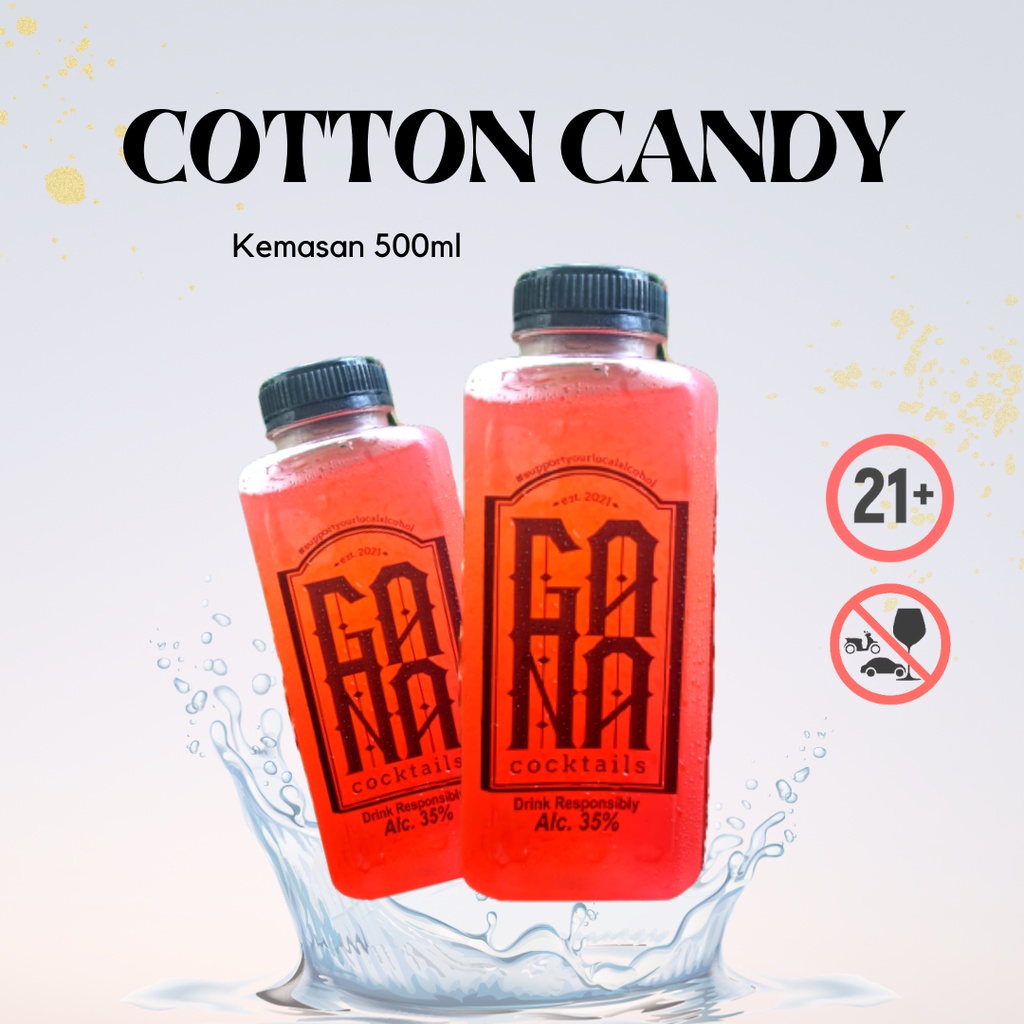 Jual GANA COCKTAIL RASA COTTON CANDY KEMASAN 500ML - ALKOHOL 30% ARAK ...