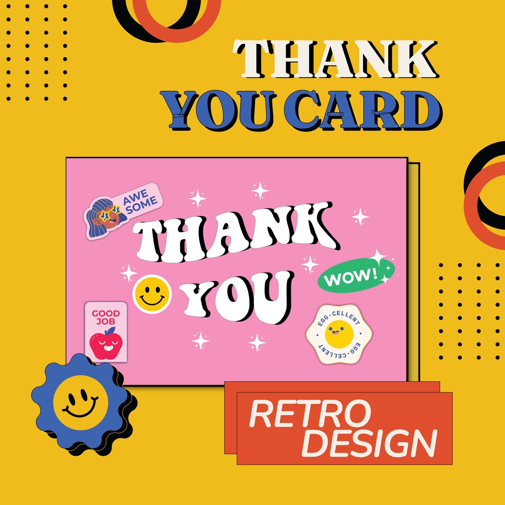 Jual Thank You Card Kartu Ucapan Terima kasih Greetings Card 1 Sisi ...