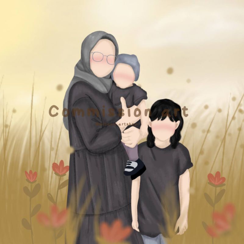 Jual Ilustrasi faceless/kartun faceless/kado gambar/art soft file/jasa ...