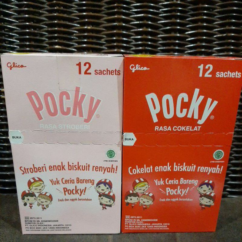 Jual POCKY SACHET 2 RASA COKLAT & STRAWBERRY (BOX ISI @12sachet ...