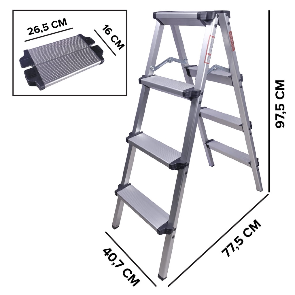 Jual TANGGA LIPAT ALUMINIUM 4 STEP LADDER - TANGGA RUMAH | Shopee Indonesia