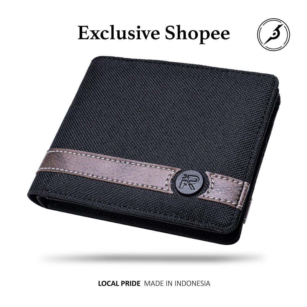 Review tentang [HANYA DI SHOPEE] Dompet Pria Canvas Lipat Kulit Pria ...