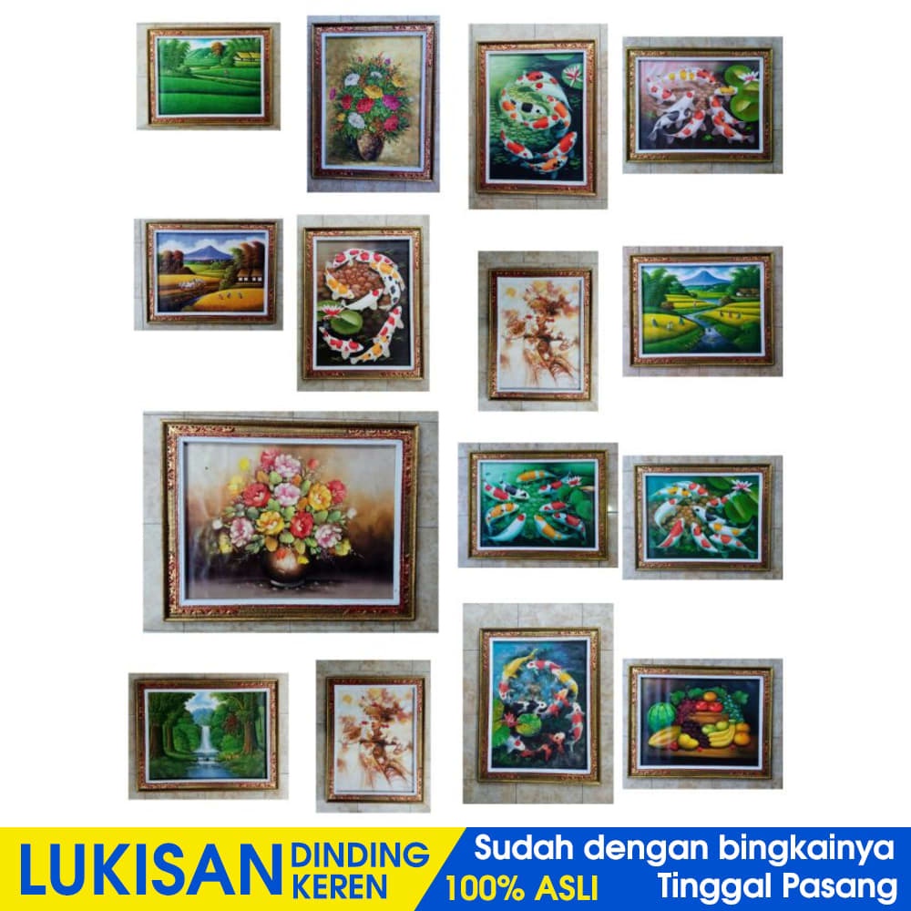 Jual lukisan khas Bali dengan frame kayu Hiasan Dinding Lukisan Bendera ...