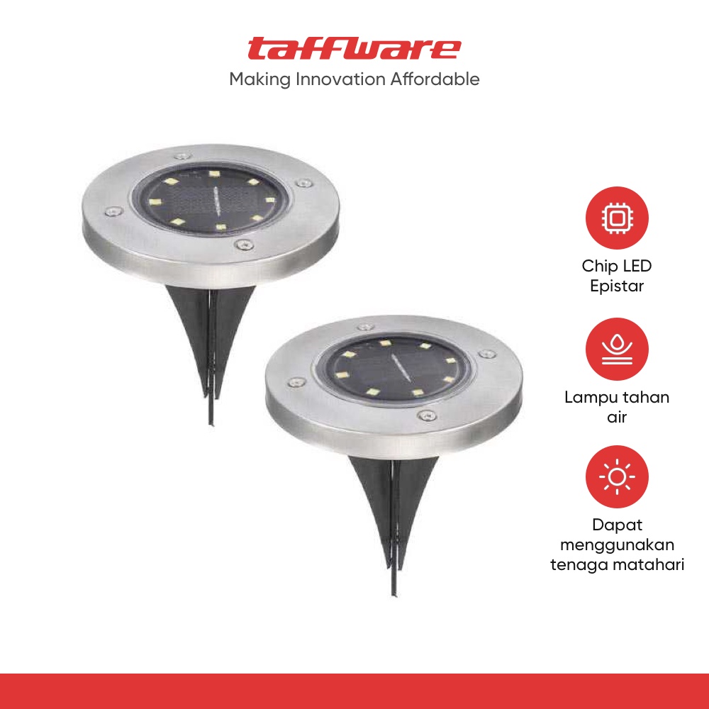 Jual TaffLED Lampu Tanam LED Solar Outdoor 8 LED Waterproof | Shopee ...