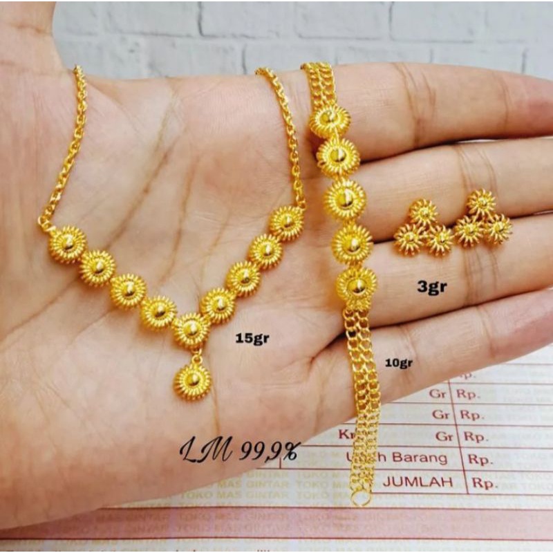 Jual Set Matahari 28 gram Emas LM/London 24K kadar 99,99% | Shopee ...
