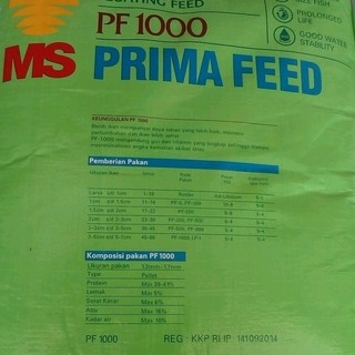 PF1000 10kg Pakan Pelet Makanan Benih Ikan MS Prima Feed PF 1000 10 kg ...