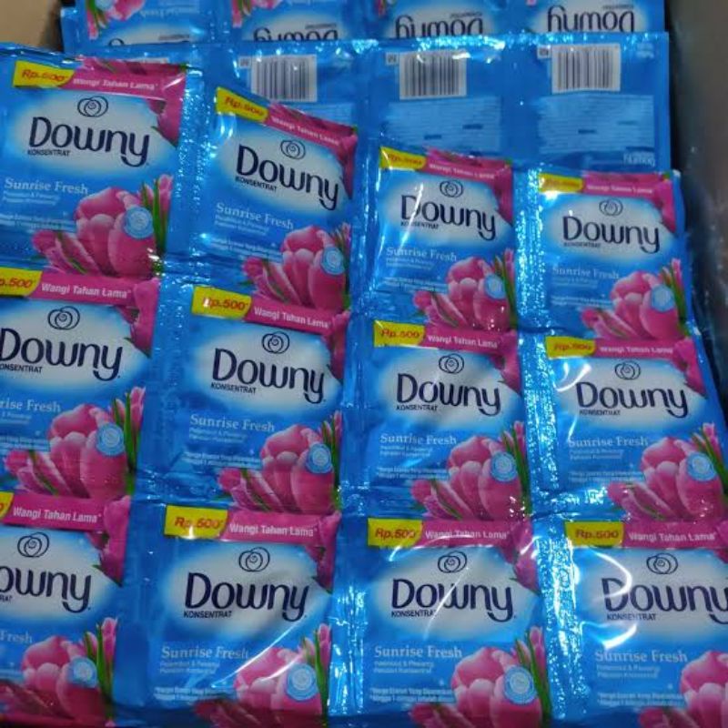 Jual Downy Biru Sunrise Fresh Sachet 11 ml (1 renteng 12 sachet) | Shopee Indonesia
