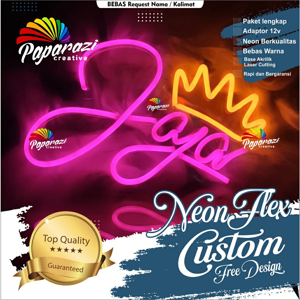 Jual PROMO!!! PREMIUM Neon Flex Sign LED Custom Nama / Logo Free Design ...