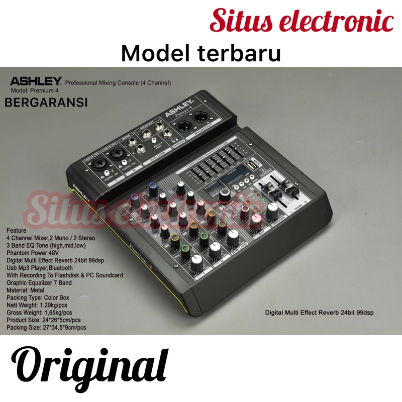 Jual mixer ashley premium 4 original mixer live streaming ashley effect reverb 16dsp mixer ...