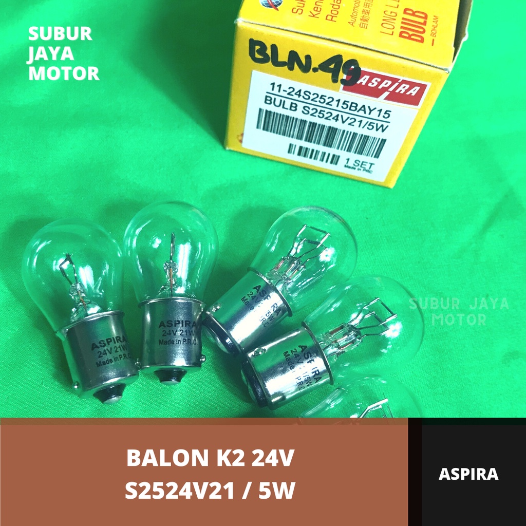 Jual LAMPU BOHLAM ASPIRA K2 24V S2524V21/5W | Shopee Indonesia