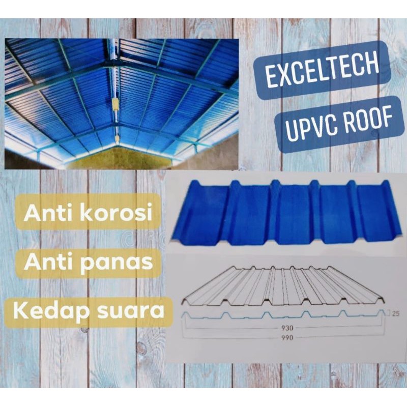 Jual Atap UPVC single layer ExcelTech solid color (blue) Rp 100.000/m ...