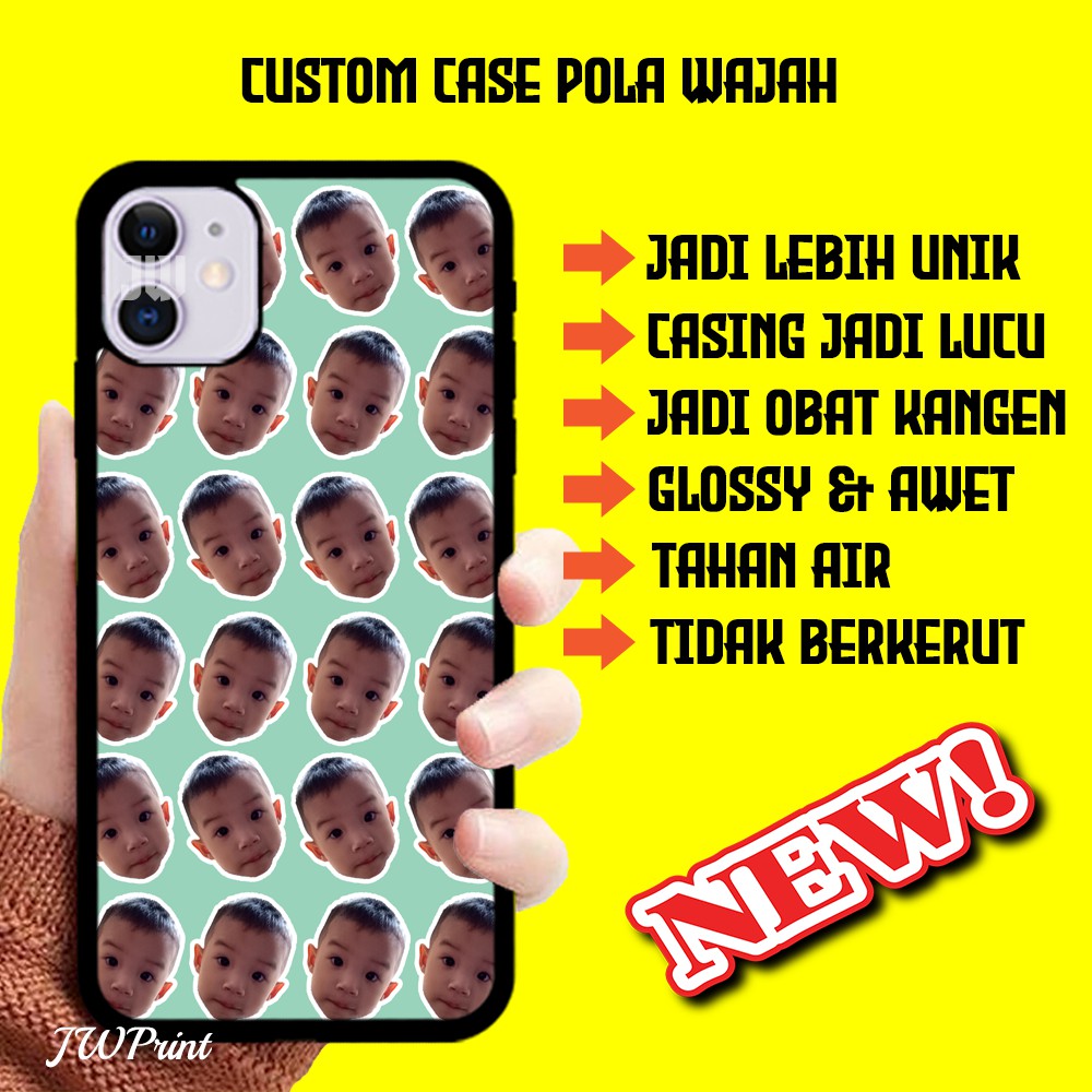 Jual Custom Case Pola Full Wajah Muka Pattern Foto Bayi Anak Face Grid ...