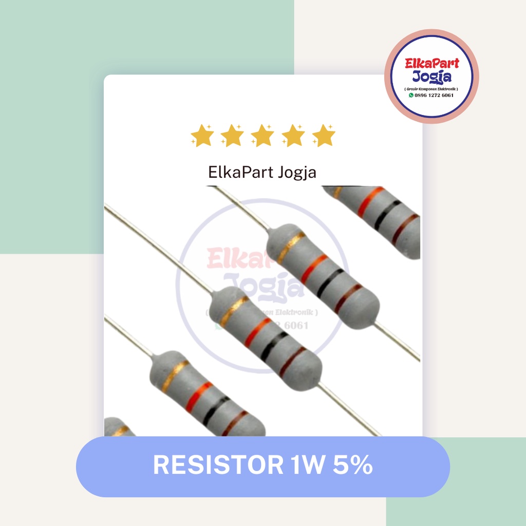 Jual RESISTOR 1W 5% 10K Ohm 12K Ohm 15K Ohm 18K Ohm 20K Ohm Resistor Metal Film | Shopee Indonesia