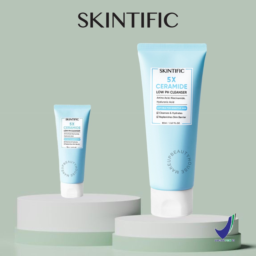 Jual SKINTIFIC 5X Ceramide Low pH Cleanser 80ml / 15ml | Shopee Indonesia