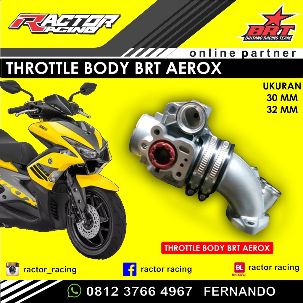 Jual Throttle Trotle Body TB BRT Aerox 155 Lexi 125 TB intake manifold ...