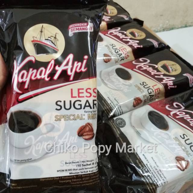 Jual Kopi Kapal Api Special Mix Less Sugar (10 Sachet @ 19 Gram ...